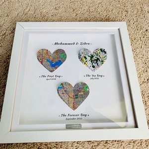 Personalised Map Gift Frame. by A GIFT OF HAPPINESS. - Etsy