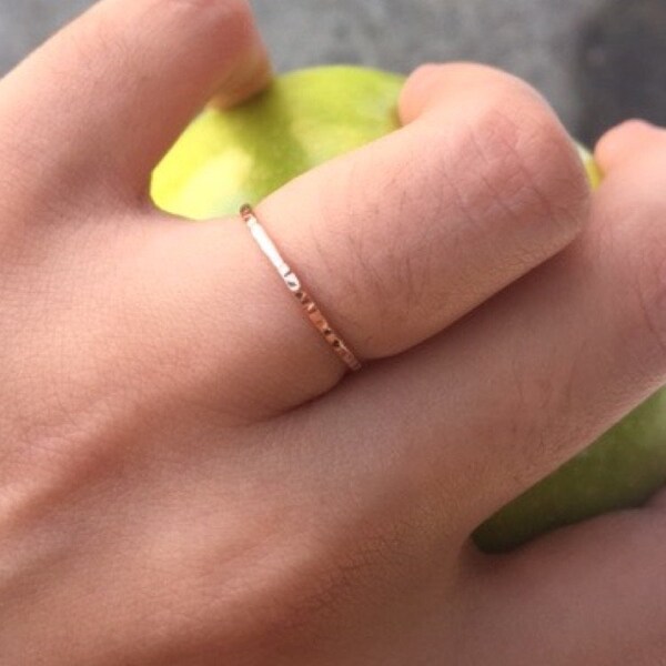 Hammered Rose Gold Stacking Rings , Sold per Ring, Gold Stacking Rings ...