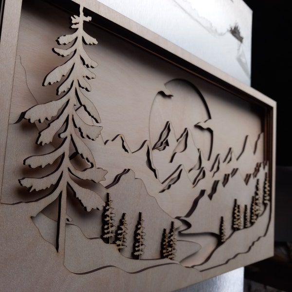 Horizontal Mountain Scenery Laser Cut File, Cnc Project, Glowforge ...