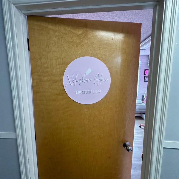 Round Business Logo Sign, 3D Door Wall Sign, Custom Logo Acrylic ...