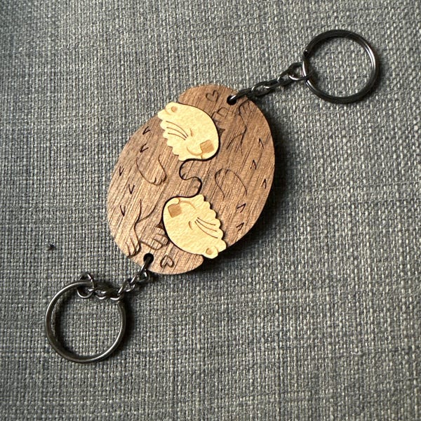 Interlocking Fox and Dragon Keychains - Friendship or Relationship ...