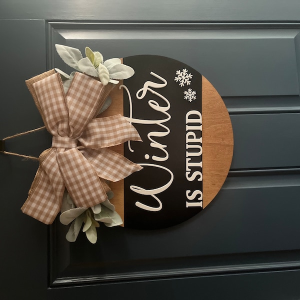 Winter Wreath| Front Door Hanger |let It Snow|personalized |door Wreath ...