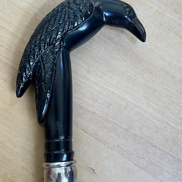 Rare Victorian RAVEN Handcrafted Walking Stick Cane-al Steampunk Handle ...