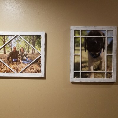 8x10 Distressed Rustic Window Picture Frame, 4 Paned Window Frame ...