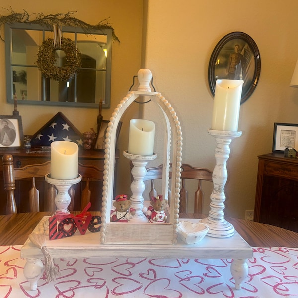 Farmhouse Wood Pedestal Riser Stand - Etsy