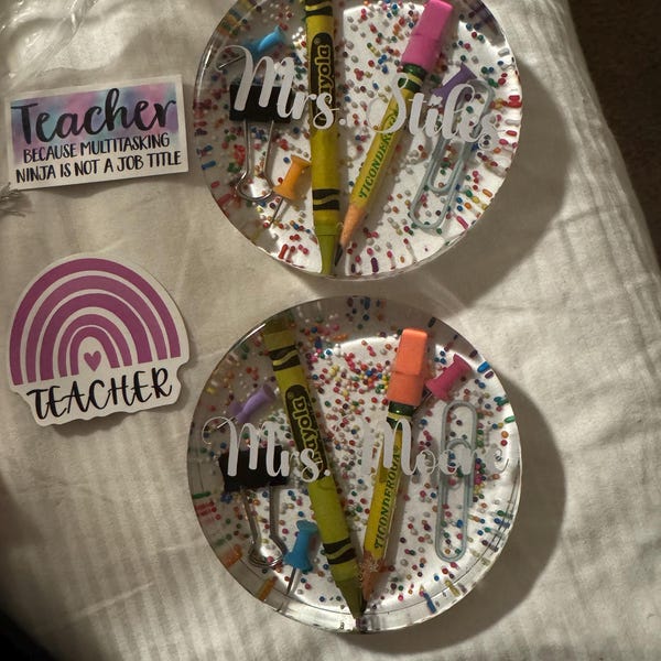 Teacher Coaster, Teacher Coaster Resin, Teacher Desk Decorations ...