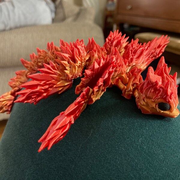 13" Fire Sprite Dragon – Articulating Flexi by Cinderwing, 3D Printed ...