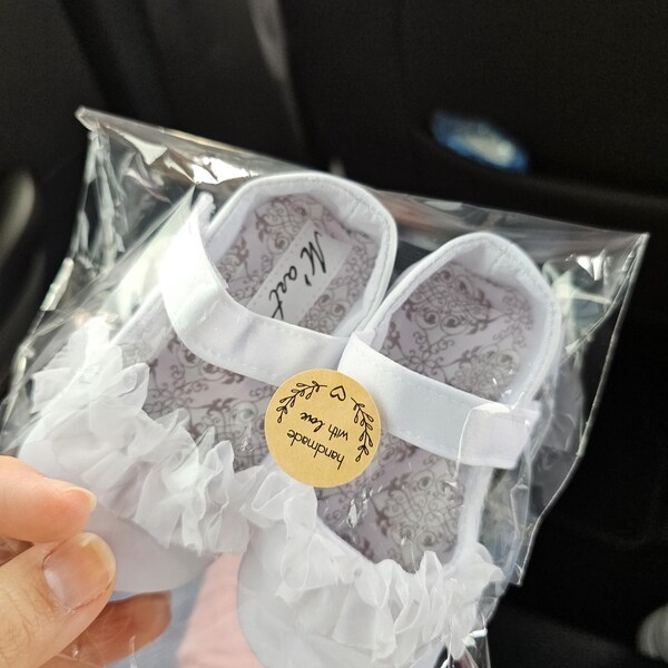 Personalised IVORY LINEN Baby Boy Christening Shoes, Baptism Shoes ...