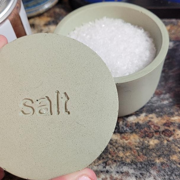 Concrete Salt Pepper Sugar Bowls, Salt Cellar With Lid, Spice Bowl ...