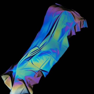 1 Yard 4-way Stretch Midnight Reflective Fabric,iridescent Rainbow ...