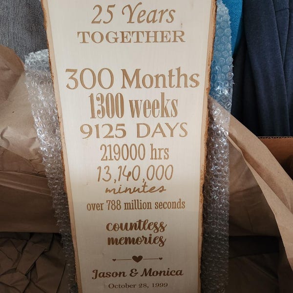 35th Anniversary Cutting Board, Anniversary Gift for Parents ...