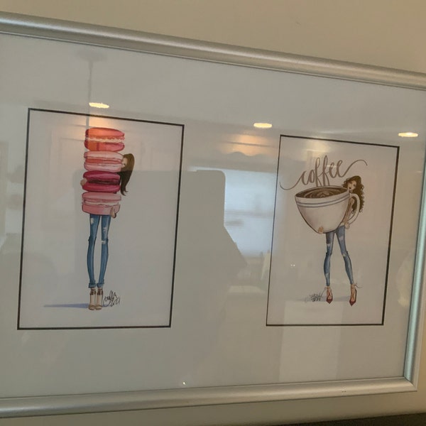Just One Cup COFFEE (fashion Illustration Print) Choose Your Skintone ...