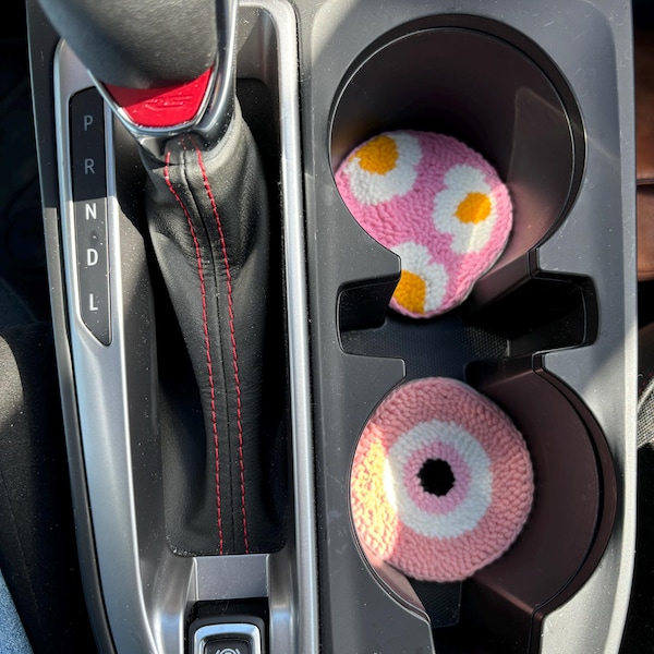 Lemon Car Coaster,set of 2 Punch Needle Car Coasters,car Accessories ...
