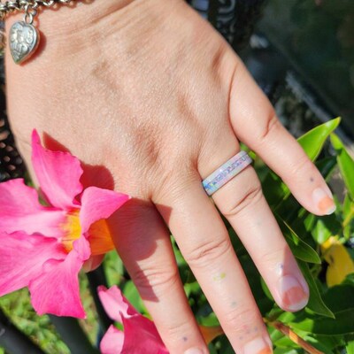 Unicorn Poop Ring With Opal Inlay 6mm Width Diamond Dust Ring ...