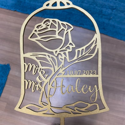 Rose Last Name Cake Topper Mr and Mr Cake Topper for Wedding, Themed ...