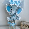 Peanut Elephant Centrepiece for Baby Boy Shower in Light Blue & Gray ...