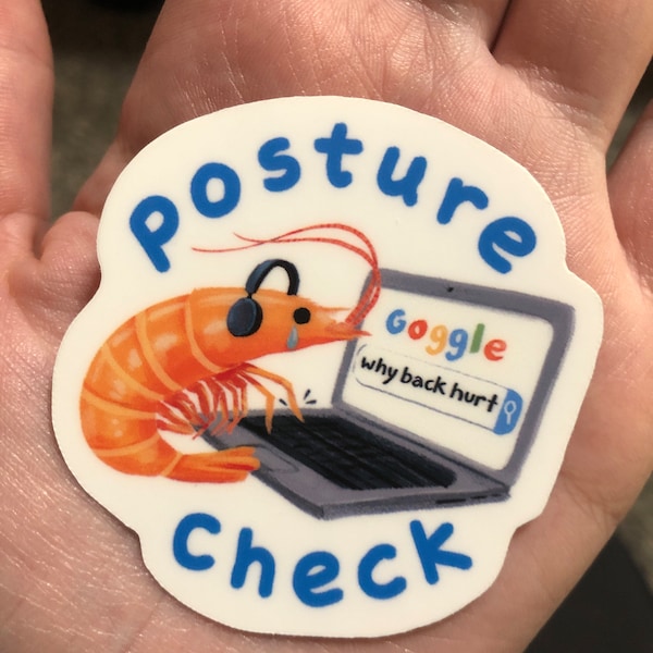 Shrimp Posture Meme Sticker | Matte Water Resistant Sticker | Cute ...