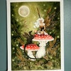 Fairy Art Watercolor Print - Mushrooms in Autumn - Fantasy Art. Dragon Art. Whimsical ...