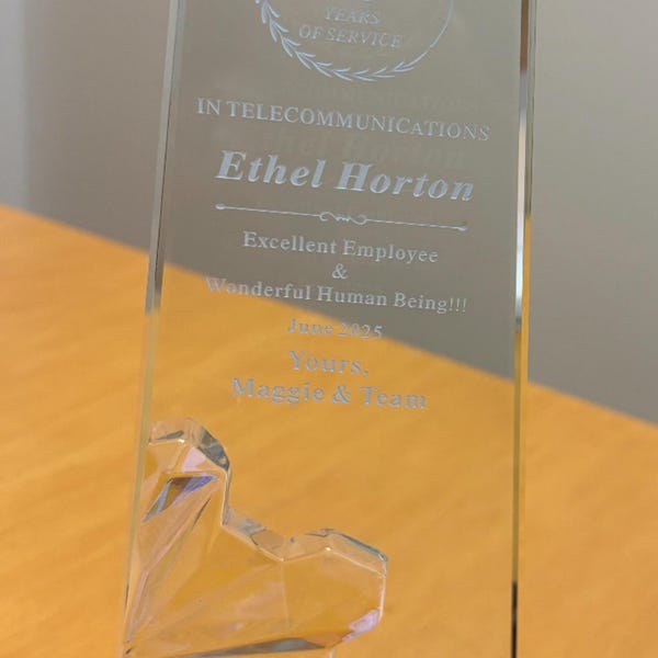 Personalized Crystal Award, Retirement Appreciation ,for Manager, Deep ...