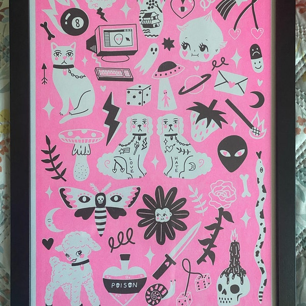 Flash Sheet A3 Risograph Print - Etsy