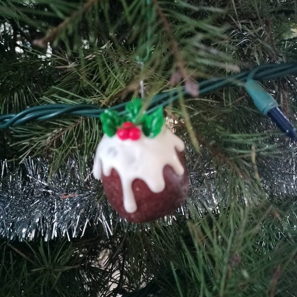 Figgy Pudding Christmas Ornament, Red, Green, Brown, and White ...