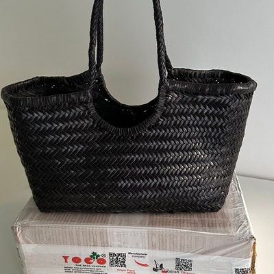 V SHAPE Woven Leather Tote BAG Size Big Y9988013VS YOCO - Etsy