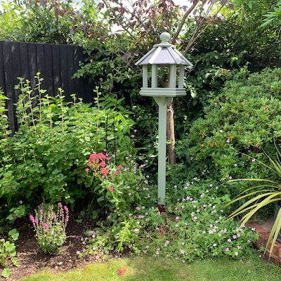 Bird Table, Country Cream Hexagonal Bird Table, Birdhouse With a ...