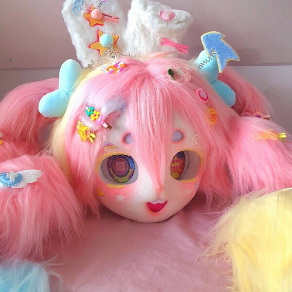 Fursuit Head Base With Back Head, Eva Ears, Eva Cheeks, Fursona Mask ...