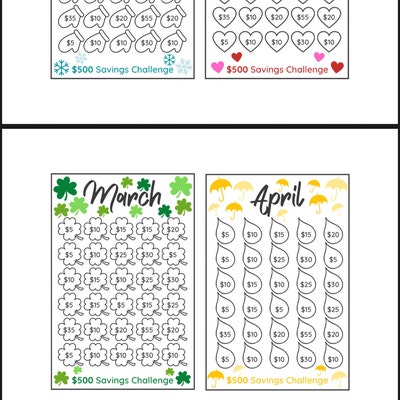 Savings Challenge Printable Savings Challenge Bundle A6 Sized Mini ...