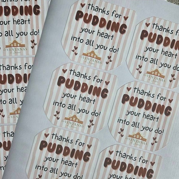 Pudding Label Template: SVG, Canva, MS Word (8.5"x11" Printable ...