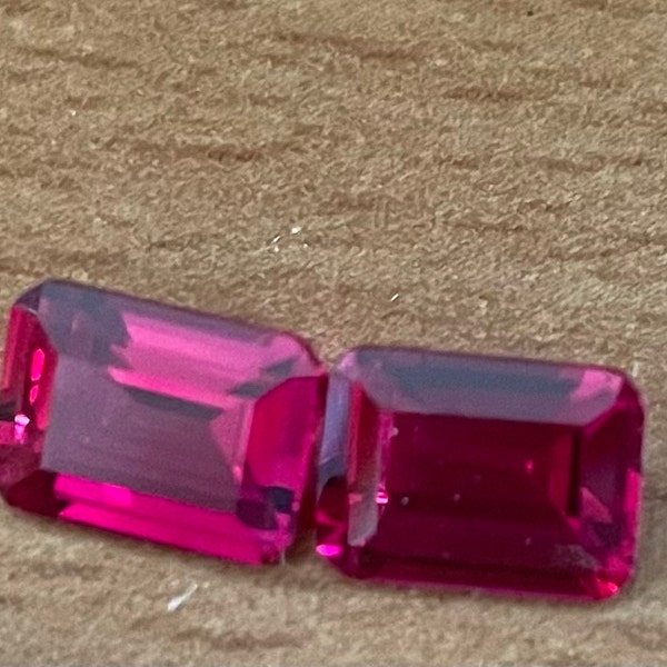 Emerald (octagon) Lab Grown Ruby - Etsy