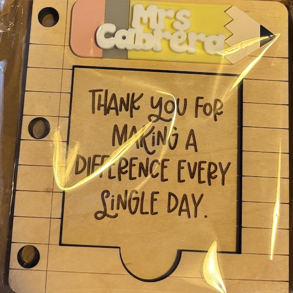 Teacher Gift | Note Pad Holder | Teacher Appreciation Week | Custom ...