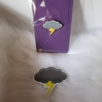 Storm Cloud Enamel Pin - Etsy