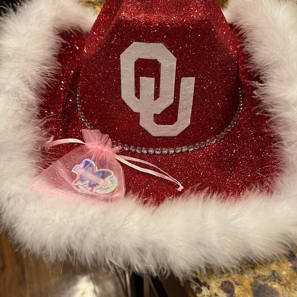 College Themed Glitter Cowboy Hat | Customizable Cowgirl Hat Made to ...