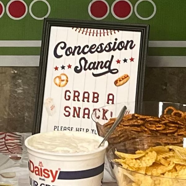 Rookie of the Year First Birthday Sign, Concession Stand Sign, Baseball ...