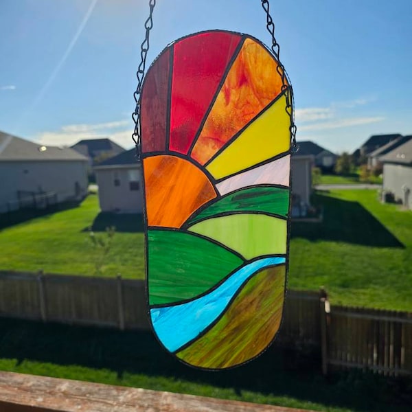 Valley Landscape Stained Glass Pattern, Beginner Stained Glass Patterns ...