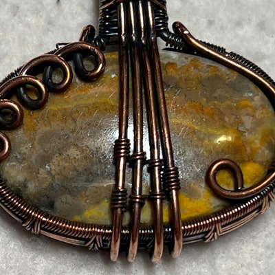 Evil Eye Red Flash Labradorite Pendant Copper Wire Wrapped - Etsy