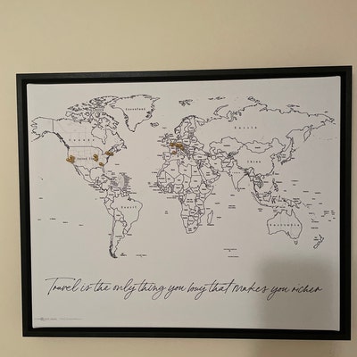 Push Pin Mini World Travel Map Countries Labeled Personalizable Cork ...