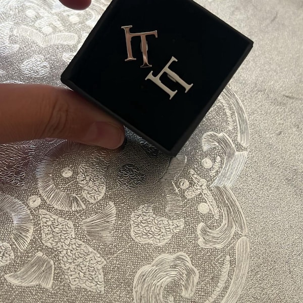 Custom Groomsmen Cufflinks, Initial Cuff Links, Numbers Cufflinks ...