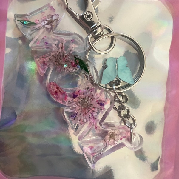 MOM Resin Keychain With Dried Flowers, Keychain Gift for Mothers Day ...