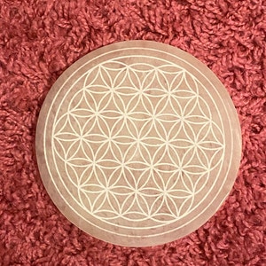 Flower of Life Sacred Geometry Selenite Charging Plate - Etsy