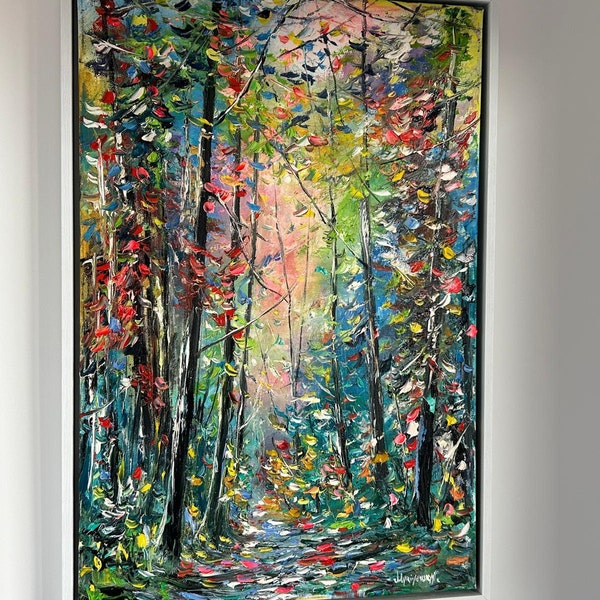 Abstract Oil Painting of Holy Trinity in Golden Robes in Front of ...