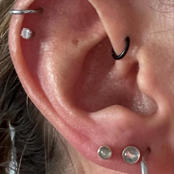 14K Solid Gold Moss Agate Belly Ring Piercing, Gold Moss Agate Belly ...