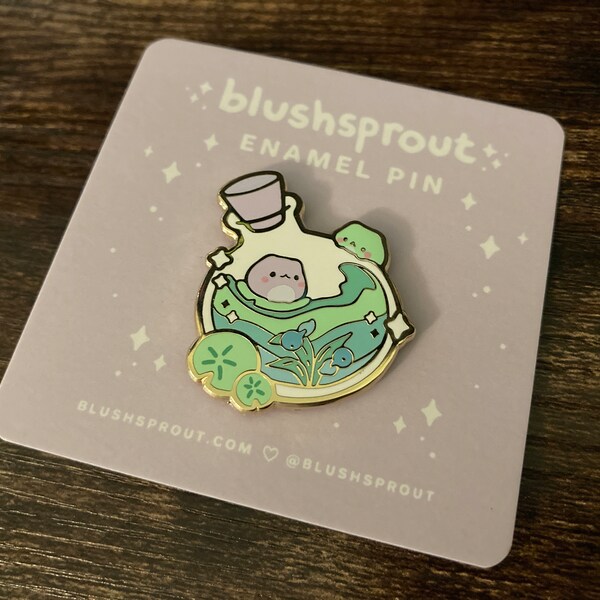 Frog Pond Potion Enamel Pin | Kawaii Magic Lily Pad Lapel Pin, Potion ...