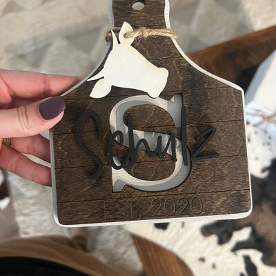 Personalized Cow Tag, Decorative Board, Cow Decor, Personalized Cow ...