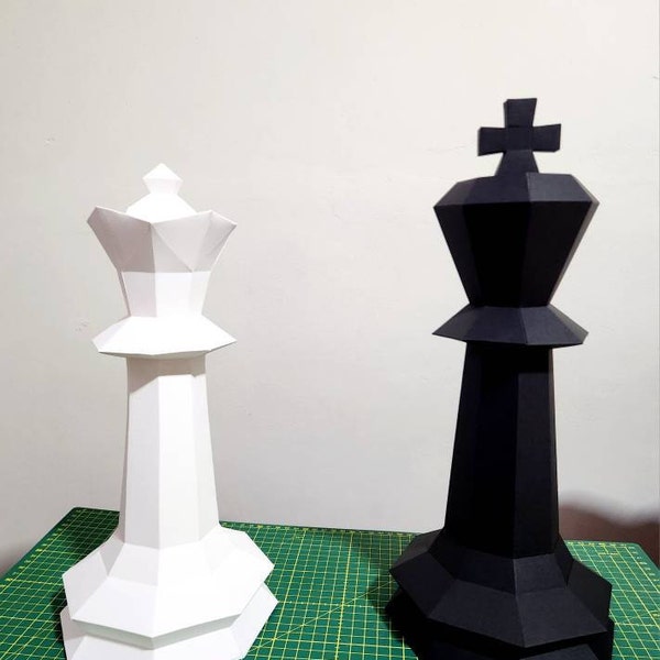 Papercraft Giant Chess Pieces DIY Bishop Queen King Decoration 3d ...
