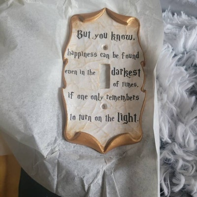 Turn on the Light Magic Decoupage Book Page Light Switch Cover - Etsy