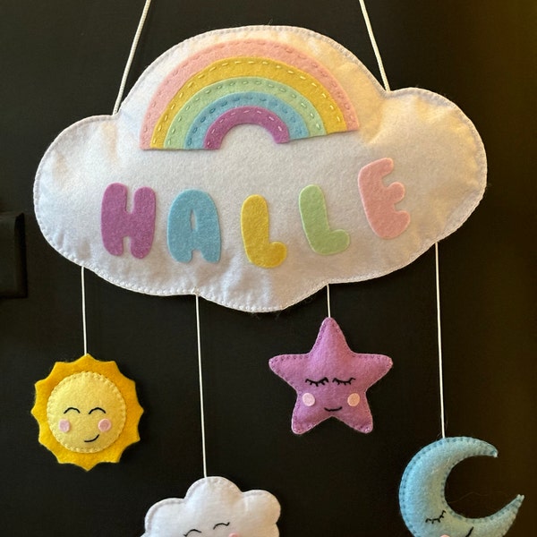 Pattern - Felt Celestial Sewing Pattern - Rainbow, Sun, Cloud, Moon ...