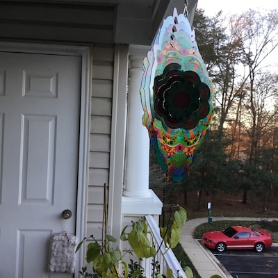 Kinetic Spiral Crystal Ball Wind Spinner, Crystal Glass Orb Pendant ...