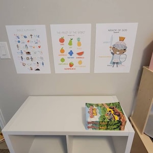 Kids Bible Alphabet, Wall Art, Scripture Posters, Church, Sunday School ...
